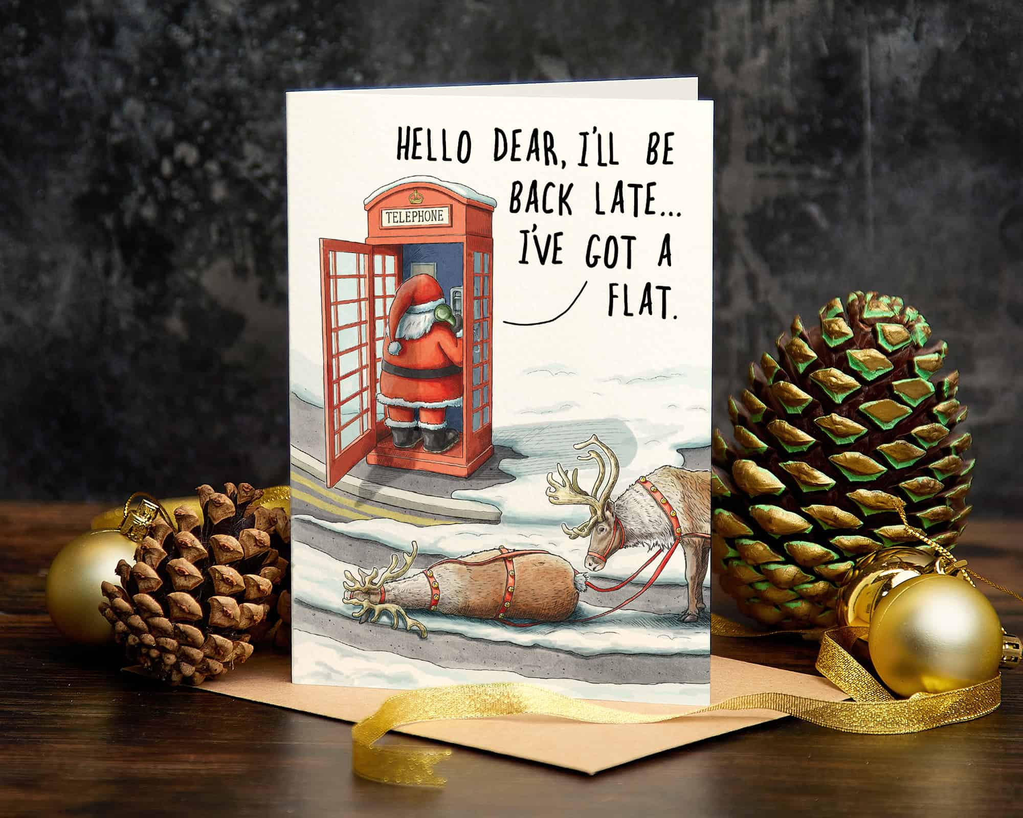 Reindeer Flat Christmas Card - Holiday Card – Cheshire Country Store